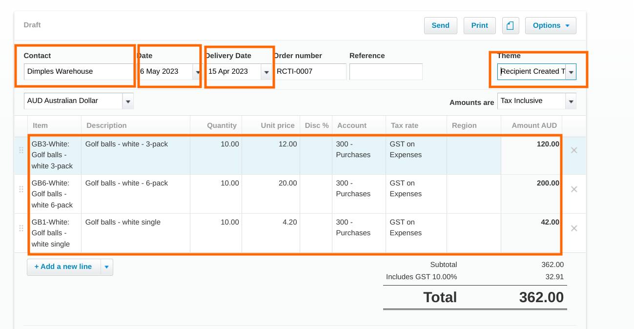 Processing Recipient Created Tax Invoices (RCTI)